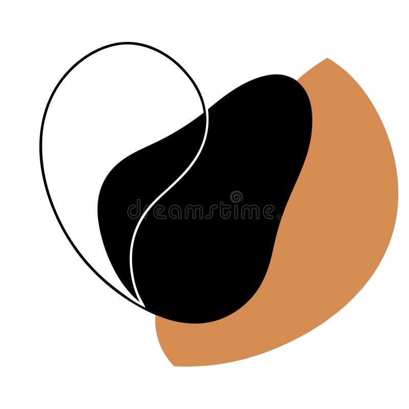 Abstract Illustration on a White Background Features a Black, Curved ...