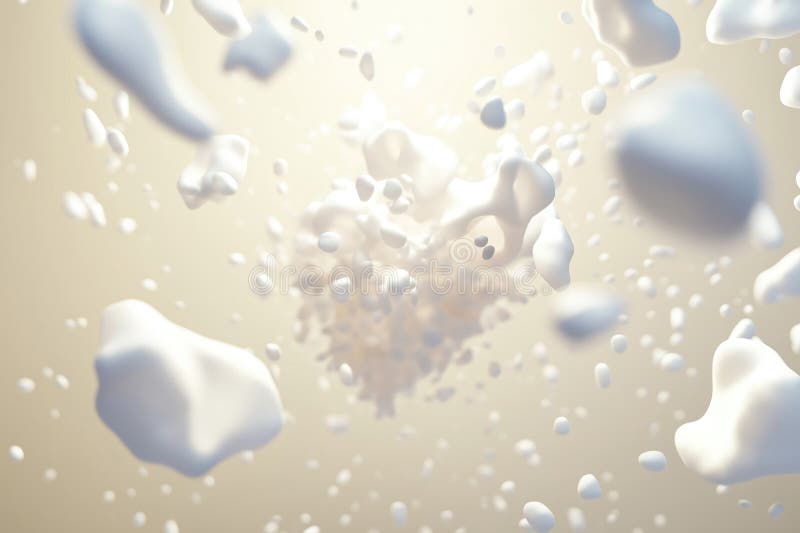 Abstract Illustration of White Foam Particles in Motion Against Light ...