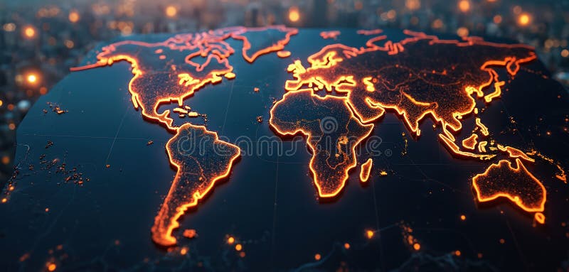 337 Glowing World Map Network Connections Abstract Digital Illustration Stock Photos - Free ...