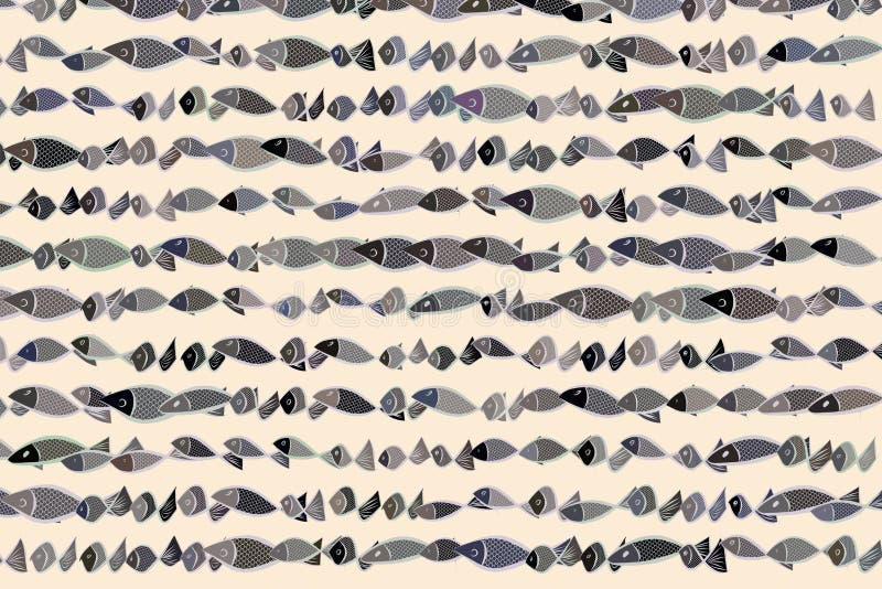 Abstract Illustrations of Fish, Conceptual Pattern. Background, Shape ...