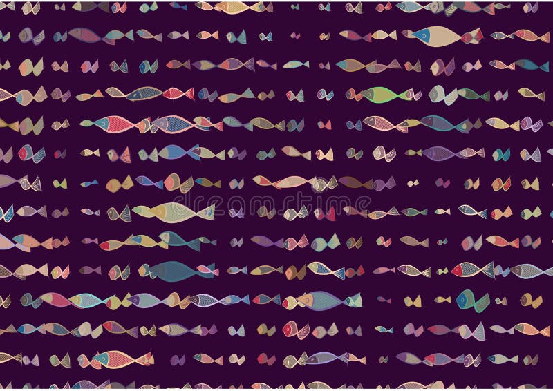 Abstract Illustrations of Fish, Conceptual Pattern. Template, Graphic ...