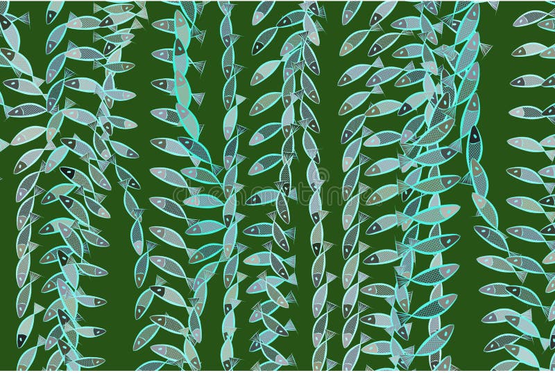 Abstract Illustrations of Fish, Conceptual Pattern. Line, Drawing ...