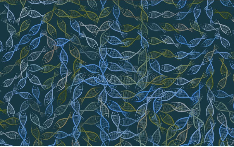 Abstract Illustrations of Fish, Conceptual Pattern. Vector, Template ...