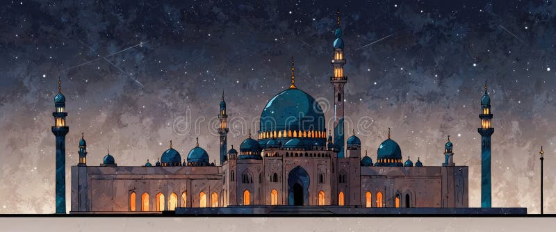 Abstract Image of Arabic Mosque in the Form of a Starry Sky or Space ...