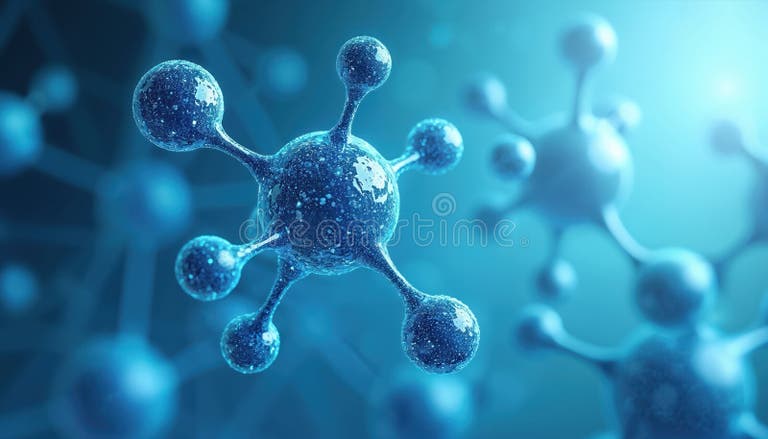 Abstract Image Atom Molecule Structure, Futuristic Micro Molecules with ...