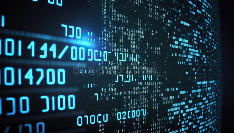 Abstract Image of Binary Code.background with Glowing Neon Characters ...