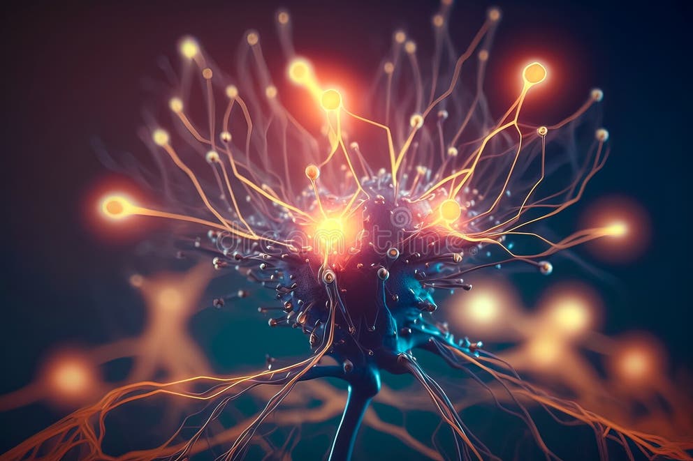 Abstract Image of a Bio Neural Network. the Concept of Information ...