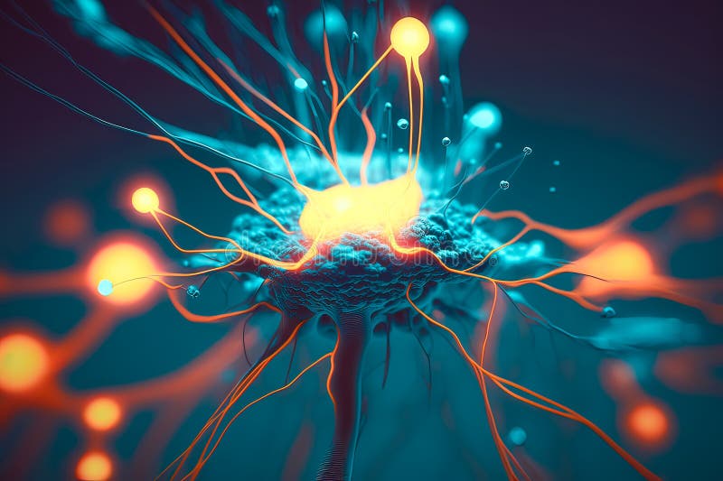 Abstract Image of a Bio Neural Network. the Concept of Information ...