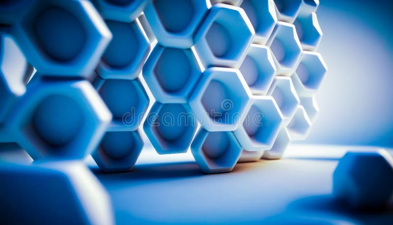 An Abstract Image of Blue Background with Hexagons. Generative AI Stock Image - Image of circle ...