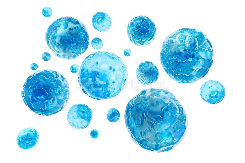 A Cluster of Translucent Blue Orbs Filled with Smaller Orbs Floats ...