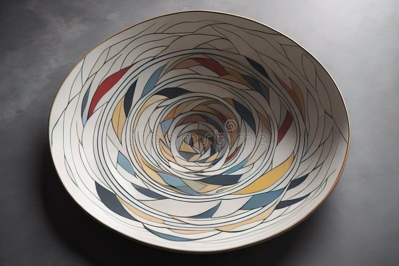 Abstract Image of a Bowl in the Shape of a Spiral. Generative Ai Stock ...