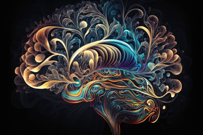Abstract Image of Brain in Form of Modern Beautiful Art Stock ...