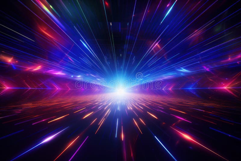 An Abstract Image with a Bright Center and Streaks of Light in Various ...