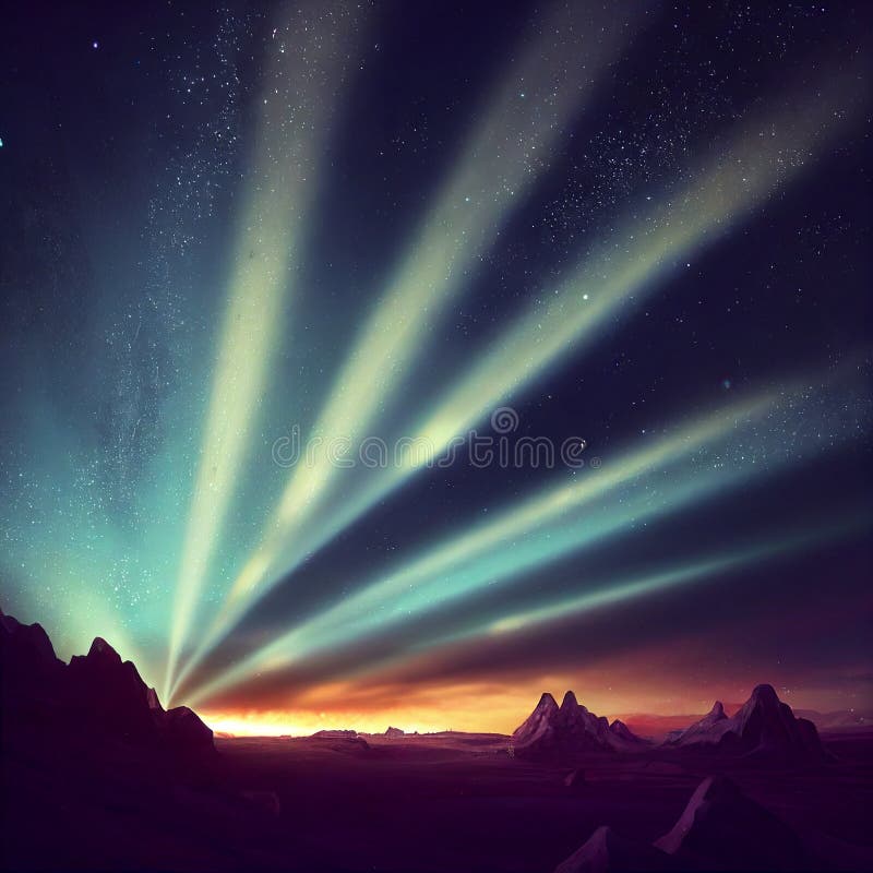 Abstract Image of the Bright Night Sky Over the Wilderness Stock ...