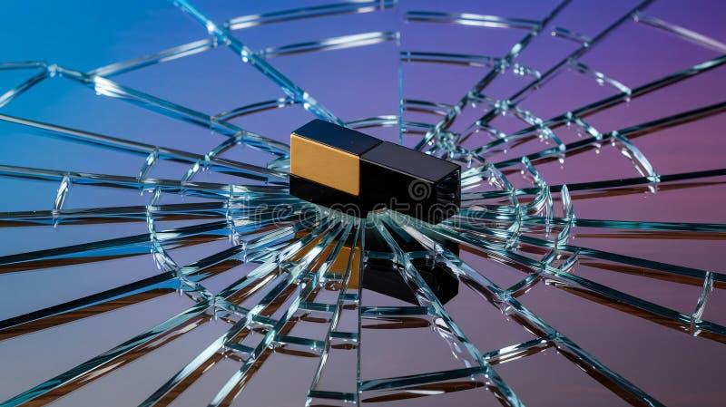 Abstract Image of Broken Glass and Two Rectangular Good Resolution ...