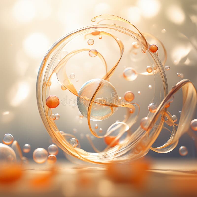 An Abstract Image of Bubbles in a Glass Sphere Stock Illustration ...