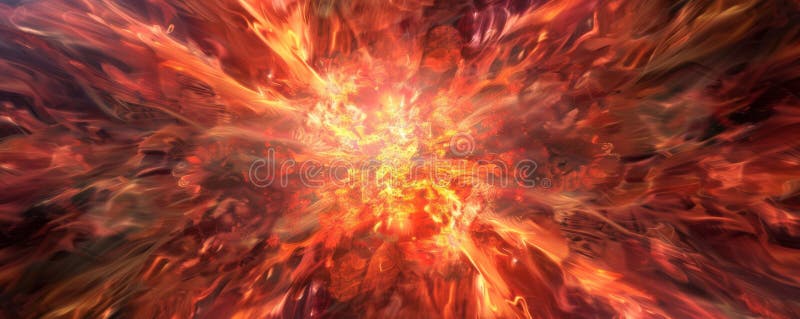Dramatic Abstract Representation of an Atomic Explosion with Intense ...