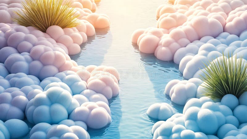 An Abstract Image Captures the Essence of a River Bordered by Clusters ...