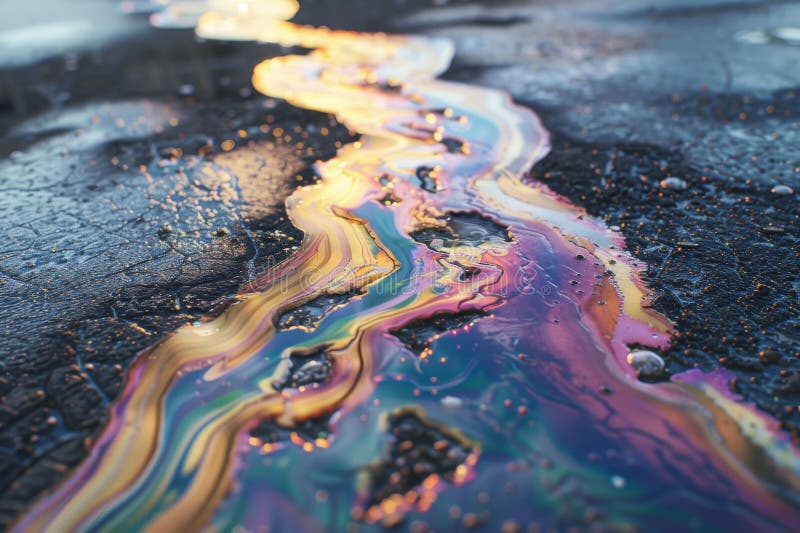 Colorful Oil Spill Abstract Art Stock Illustration - Illustration of ...