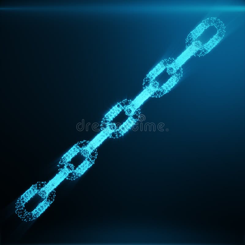 Abstract Image of a Chain Links Low Poly in the Form Consisting of ...