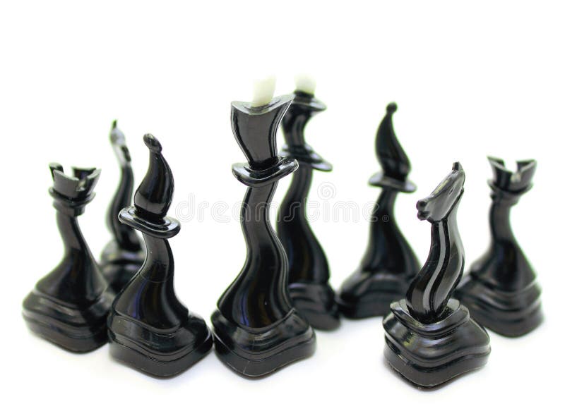 Abstract Image of Chess Pieces in Distorted Blurry Isolated on White ...
