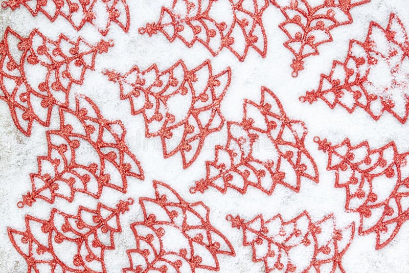 Abstract Image of Christmas Tree Shapes in the Snow. Stock Image ...