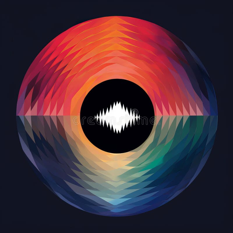 An Abstract Image of a Circle with a Sound Wave in the Center Stock ...