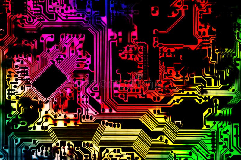 Abstract Image of a Circuit Board Multi-coloured Stock Image - Image of ...
