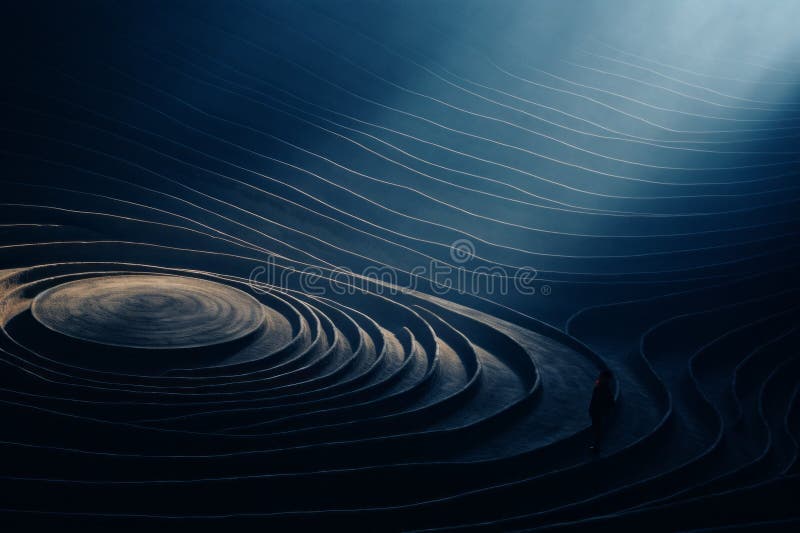 An Abstract Image of a Circular Object in the Dark Stock Illustration ...
