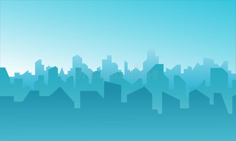 Abstract Image of the City in Blue Gradient Tones. Background for the ...