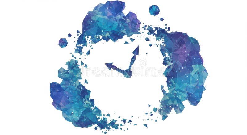Shattered Clock, Low Poly stock illustration. Illustration of circle ...
