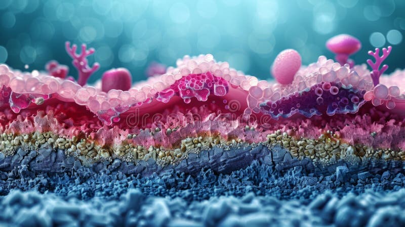 An Abstract Image with a Close-up View of a Colorful Landscape with ...