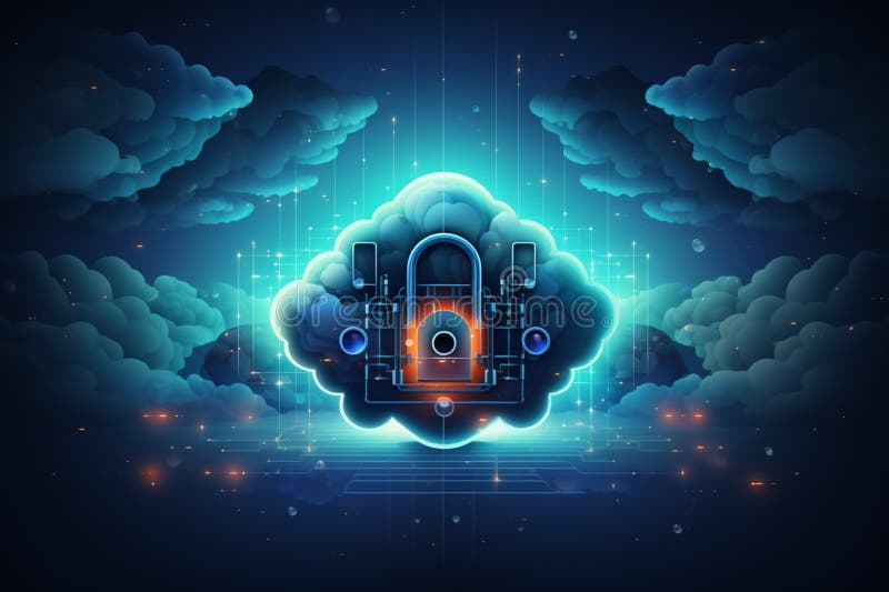 Abstract Image of Cloud Security Illustration Image Stock Illustration ...