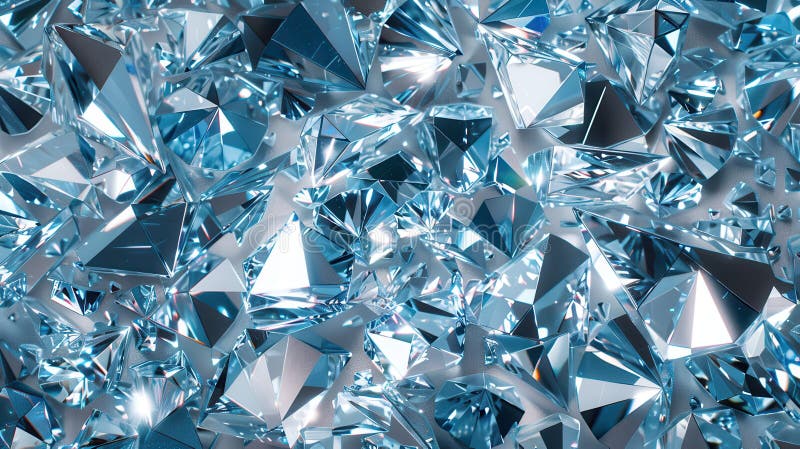 An Abstract Image of a Cluster of Shimmering Crystal Shards Stock ...