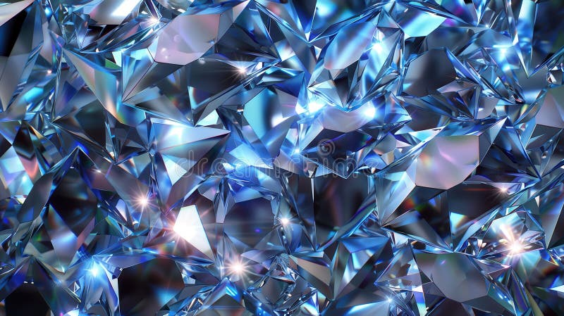 An Abstract Image of a Cluster of Shimmering Crystal Shards Stock ...