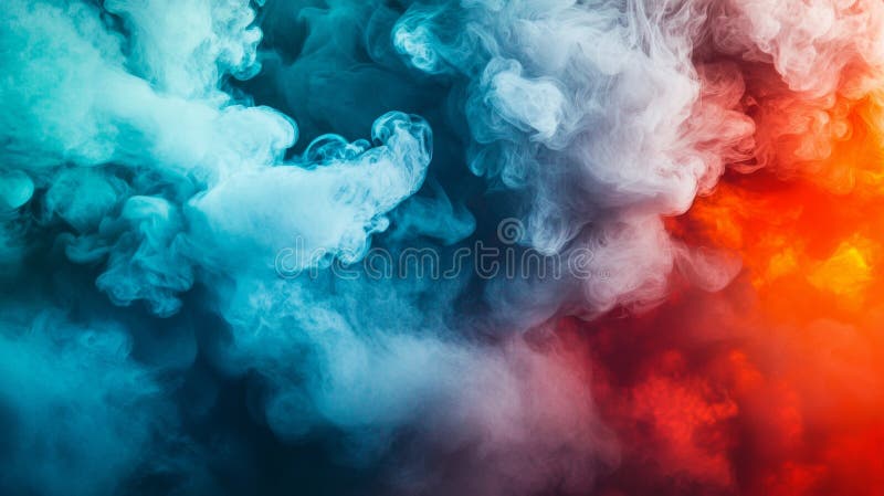 Vivid Blue and Red Smoke Clouds in a Dramatic Abstract Background Stock ...