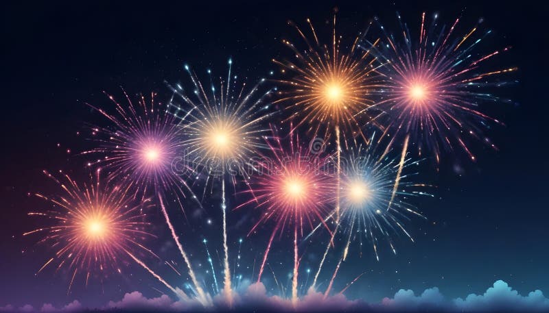 Abstract Night Sky Explode Firework Stock Illustrations – 3,934 ...