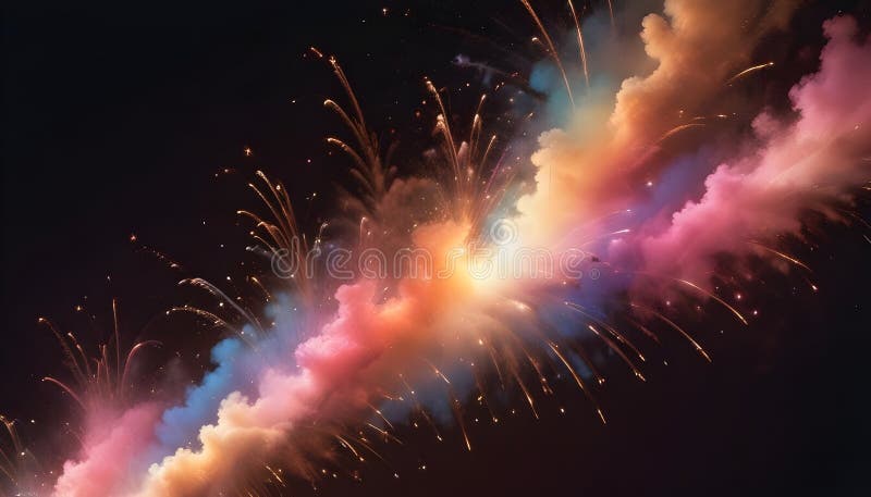 An Abstract Image of Colorful Fireworks Exploding Against a Dark Night ...