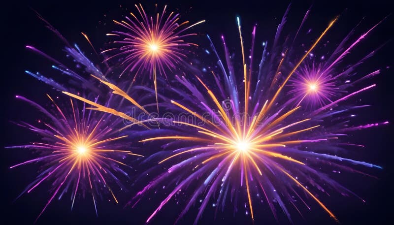 Abstract Image of Colorful Fireworks Exploding in a Night Sky, Creating ...