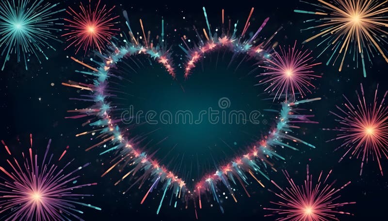 Abstract Image of Colorful Fireworks Exploding in the Night Sky ...