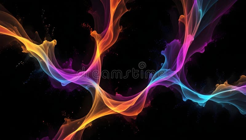 Abstract Image of Colorful, Flowing, Translucent Lines Creating a ...
