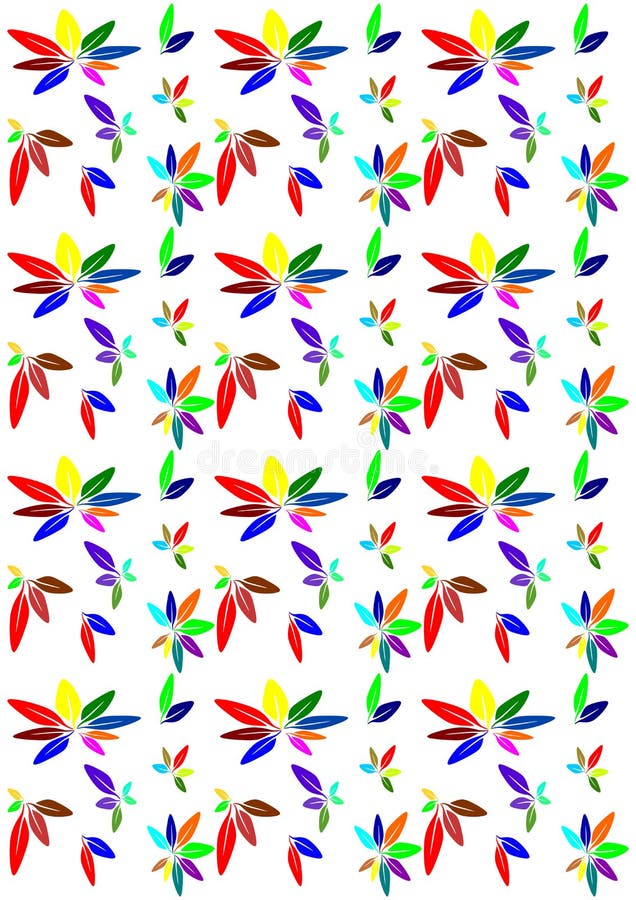 Abstract Image. the Colorful Leaves of Trees on White Background, a ...
