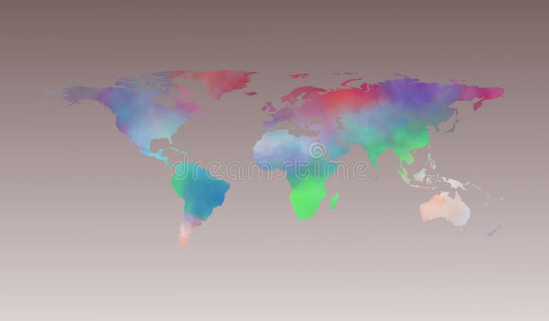 Abstract Image. Colorful World Map on a Chocolate Background Stock ...