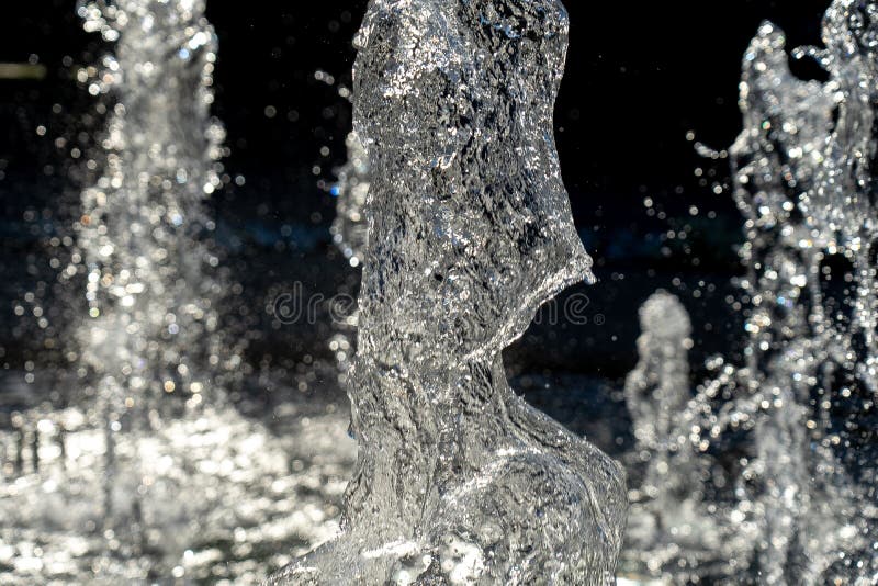 Abstract Image of a Colorless Water Fountain Stock Image - Image of ...
