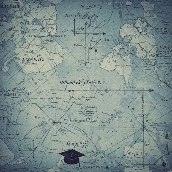 An Abstract Image Combining Elements of an Old-world Map with ...