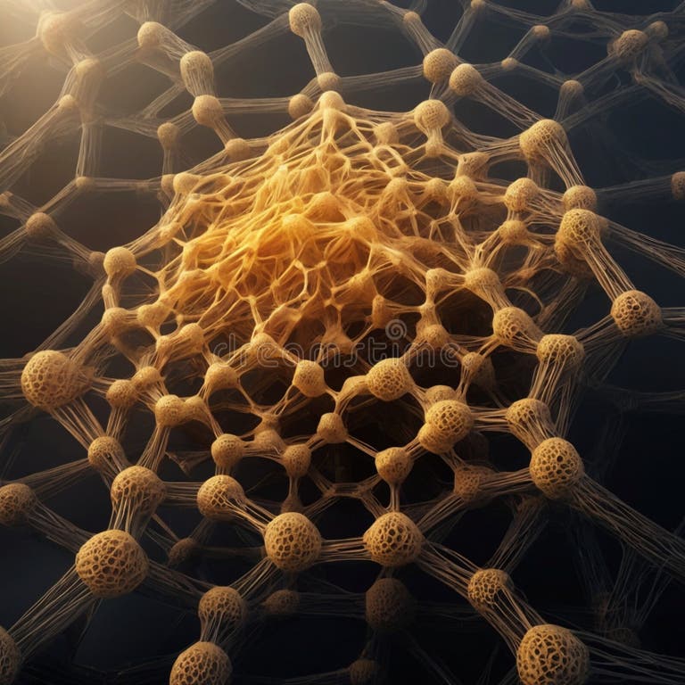 An Abstract Image of a Complex Network of Connected Spheres Resembles a ...