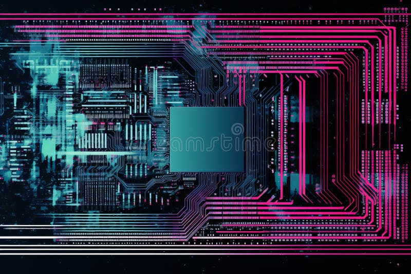 An Abstract Image of a Computer Chip on a Black Background Stock ...
