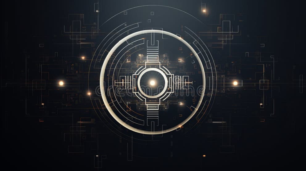 An Abstract Image of a Computer Screen with a Circle in the Center ...