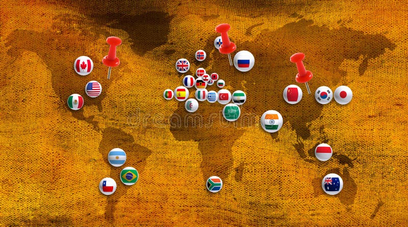 Abstract Image of Countries on Map Closeup Stock Illustration ...