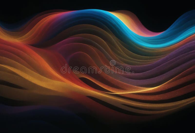 Abstract Image of Creative Glittering Colorful Wave Curvy Line Stock ...